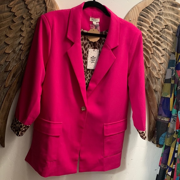ANDREE BY UNIT | Jackets & Coats | Andrew By Unit Pink Blazer With ...